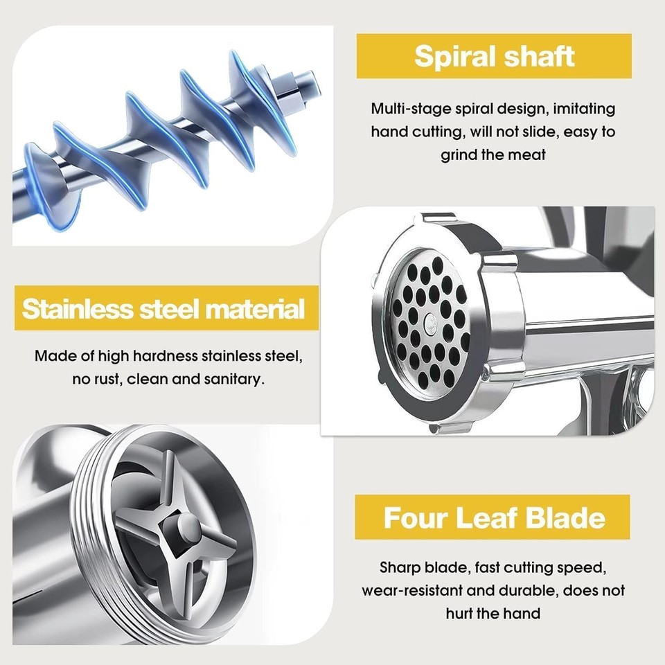 Heavy Classic Hand Operated Meat Grinder Rustproof Cast Iron Mincer for ...