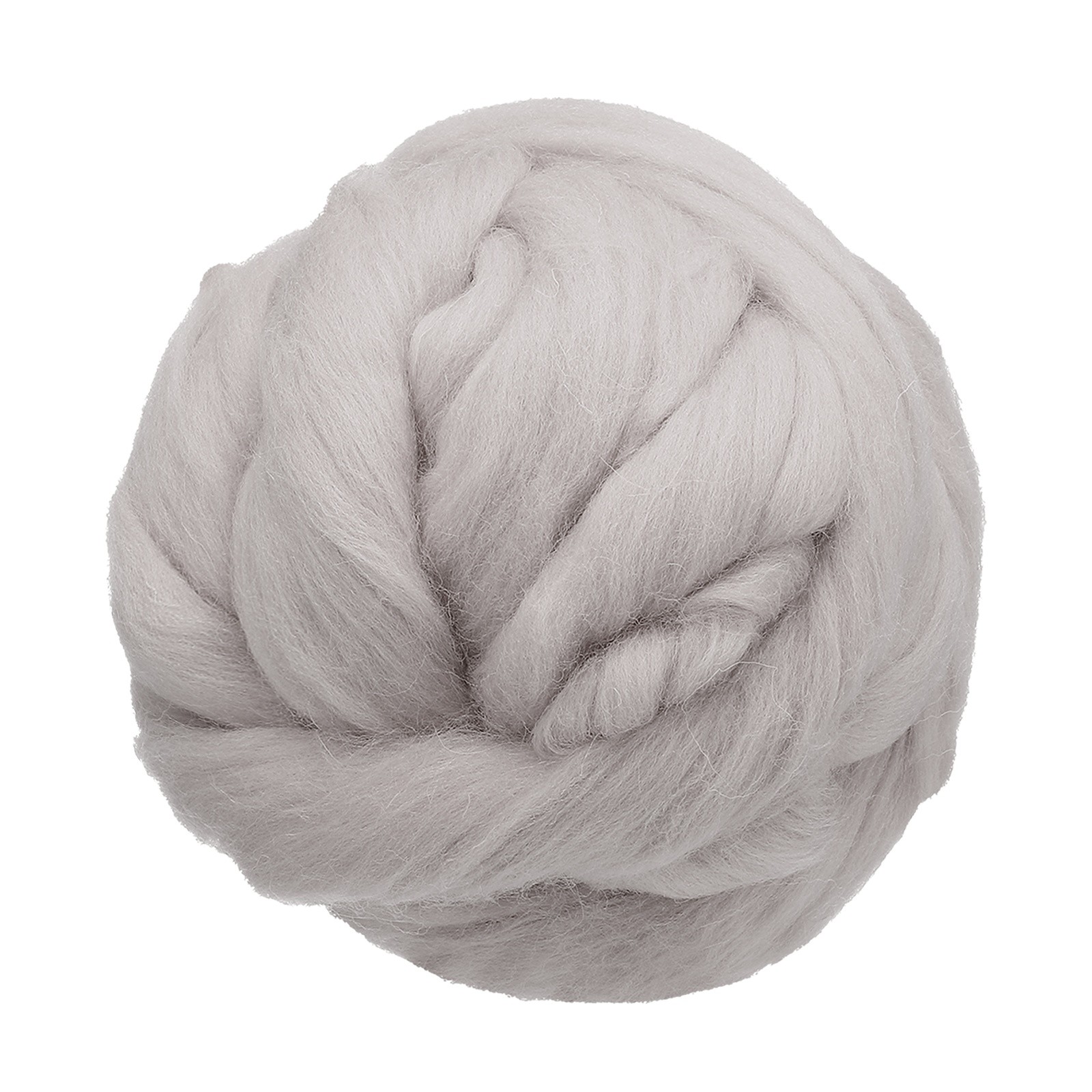 3.53oz Wool Roving Yarn, Needle Felting Wool Fiber for Weaving, Grey ...