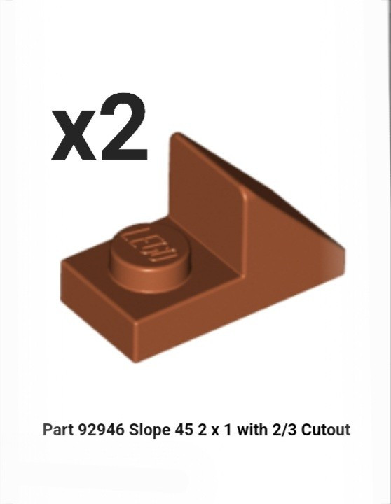 Lego New 92946 x2 DARK ORANGE Slope 1x2 With ⅔ Cutout - 6342971 | eBay