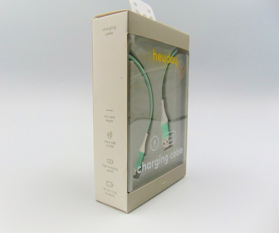 Heyday 6ft Micro USB Braided Cable For Android Charging Cable /Green | eBay