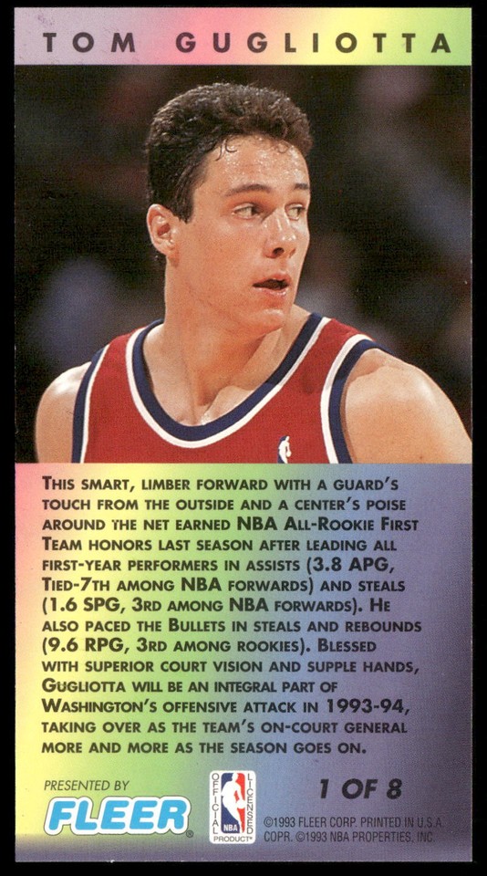 1993-94 Jam Session Tom Gugliotta Second Year Stars | eBay