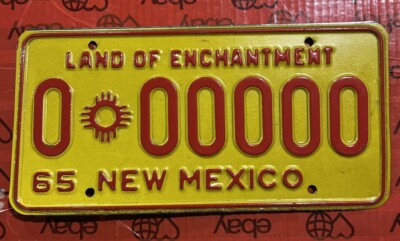 LICENSE PLATES SAMPL New Mexico 1965 0-00000 | eBay
