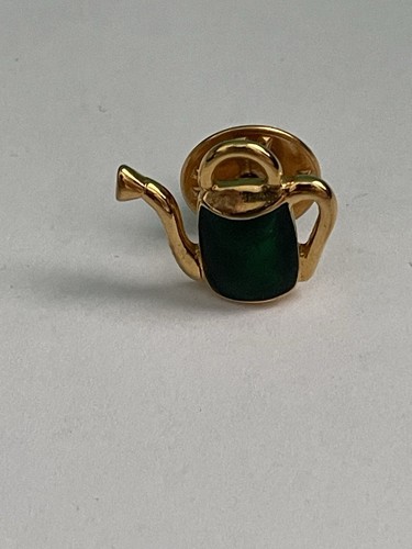Vintage Monet Watering Can Gardener Gold Tone Green Enamel Lapel Pin ...