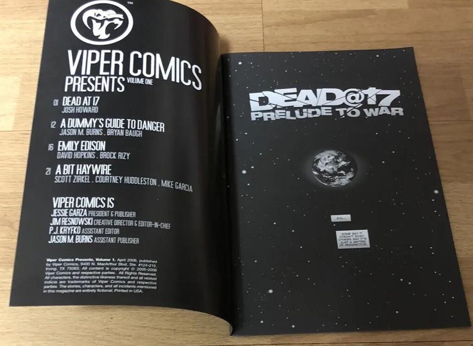 Viper Comics Presents: Dead At 17, Emily Edison, A Bit Haywire, Dummy’s ...