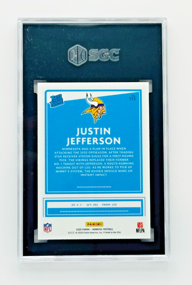 Justin Jefferson Canvas SP Rated Rookie SGC 10 GEM MINT 🔥 | eBay