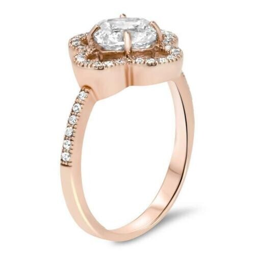 2 Ct Ladies 14k Rose Gold Finish Simulated Cushion Cut Diamond ...