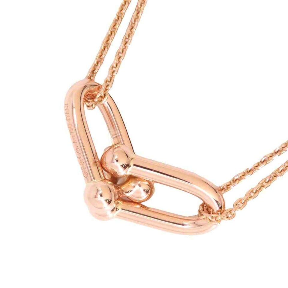 Tiffany & Co. Necklace Hardware Large Double Link Pendant K18Pg Pink Gold | eBay