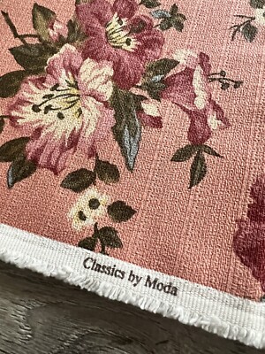 Classics by Moda Mauve Pink Floral Fabric 2 yards x 54” | eBay