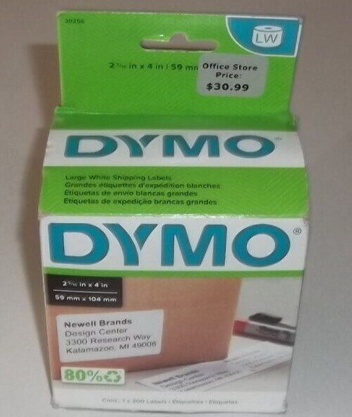 DYMO 30256 2 5/16" X 4" LARGE WHITE SHIPPING LABELS NEW | eBay