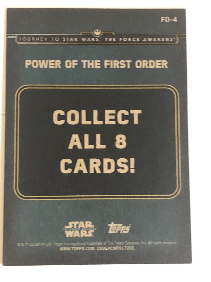 Star Wars Power Of First Order Trading Card #FO4 Snowtrooper | eBay
