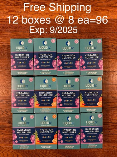 Bulk Lot 12 Boxes Liquid IV Hydration Kids Electrolytes Vitamin GRAPE ...