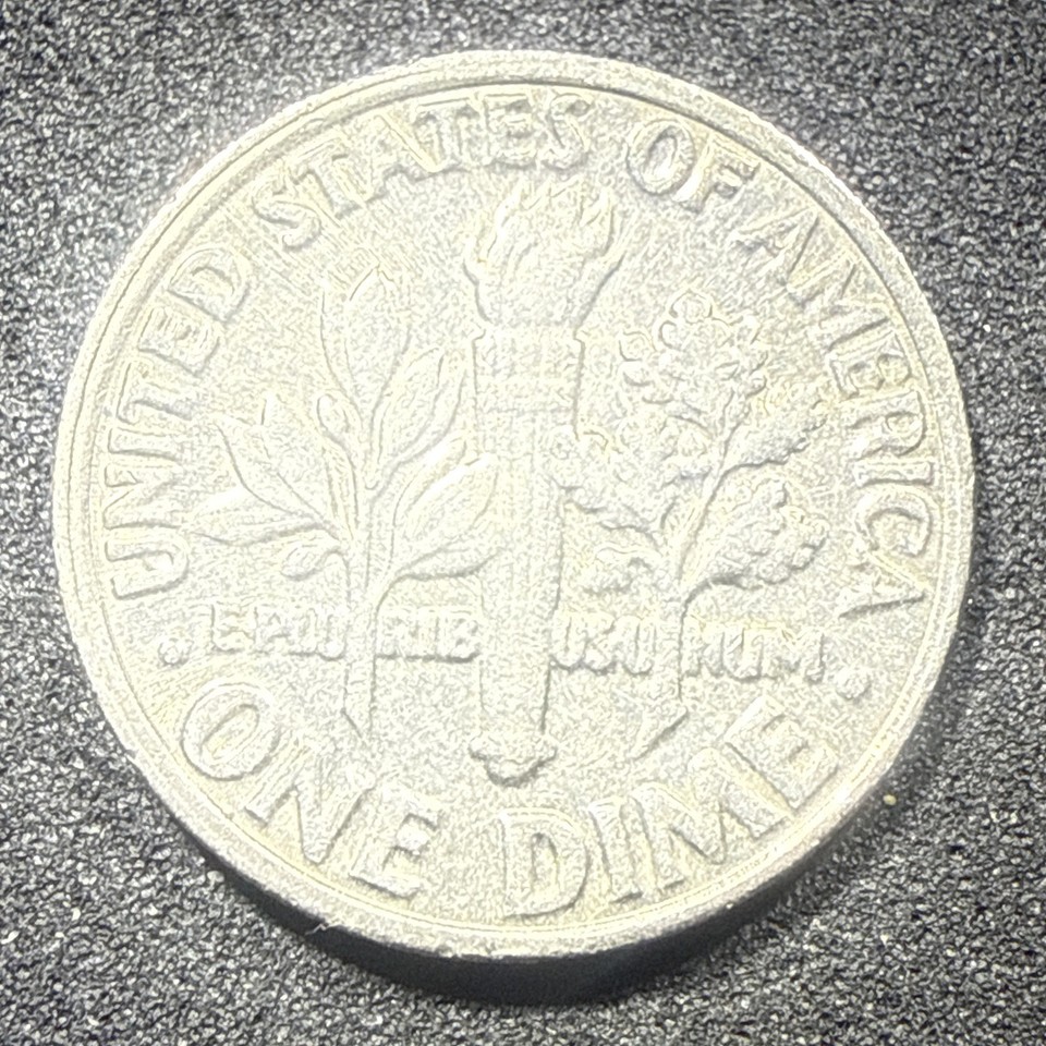 1985 P Dime Broad Struck Off Center Obverse/Reverse Wide Rim Grease ...