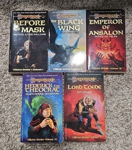 DragonLance Villains Vol 1-5 Lord Toede, Hederick, Ansalon, Black Wing ...