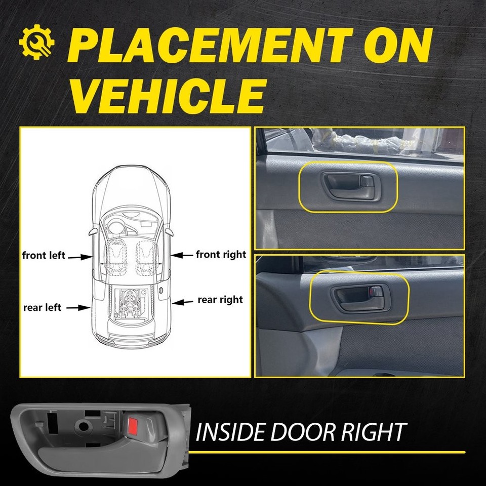 Interior Door Handle For 2002-2006 Toyota Camry Front + Rear Right ...