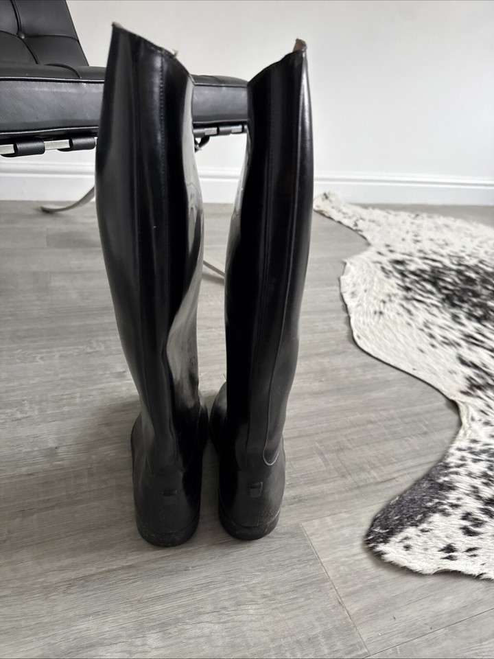 Aigle Coupe Saumur Black Wellington Riding Boots Size UK 6 Calf S VGC ...