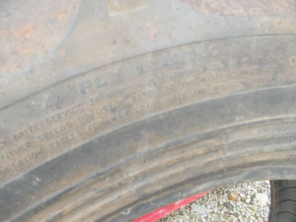 Kelly Springfield 11.2 x 24" rear tractor tire 94% tread long bar short ...