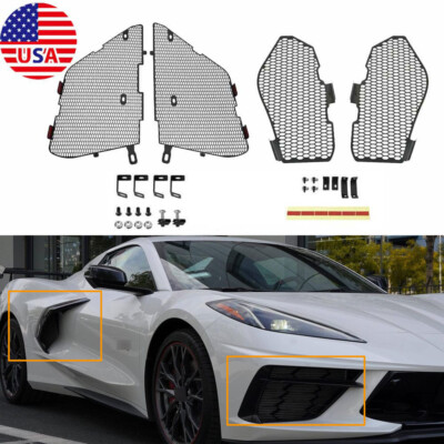 US For Corvette C8 Z51 20-24 Front Grill Radiator Guards Side Intake ...