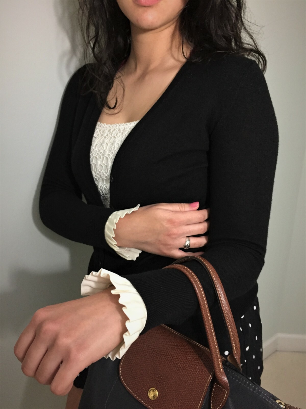 RUFFLE CUFFS (2) Ivory, Detachable Wrist Cuffs, Sleeve Cuffs, Office ...