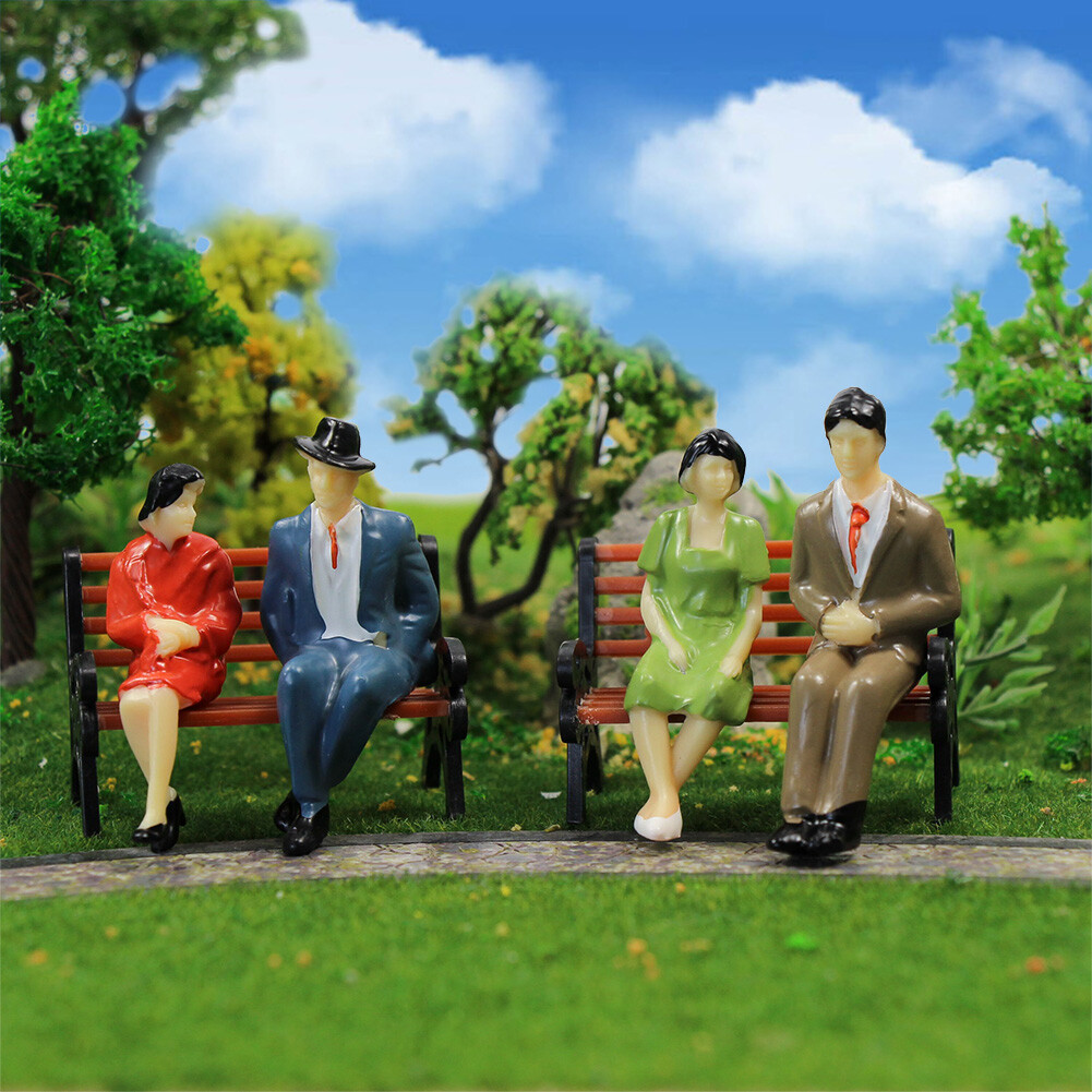 48pcs Model Trains 1:30 Painted Sitting Figures G Scale Seated People ...