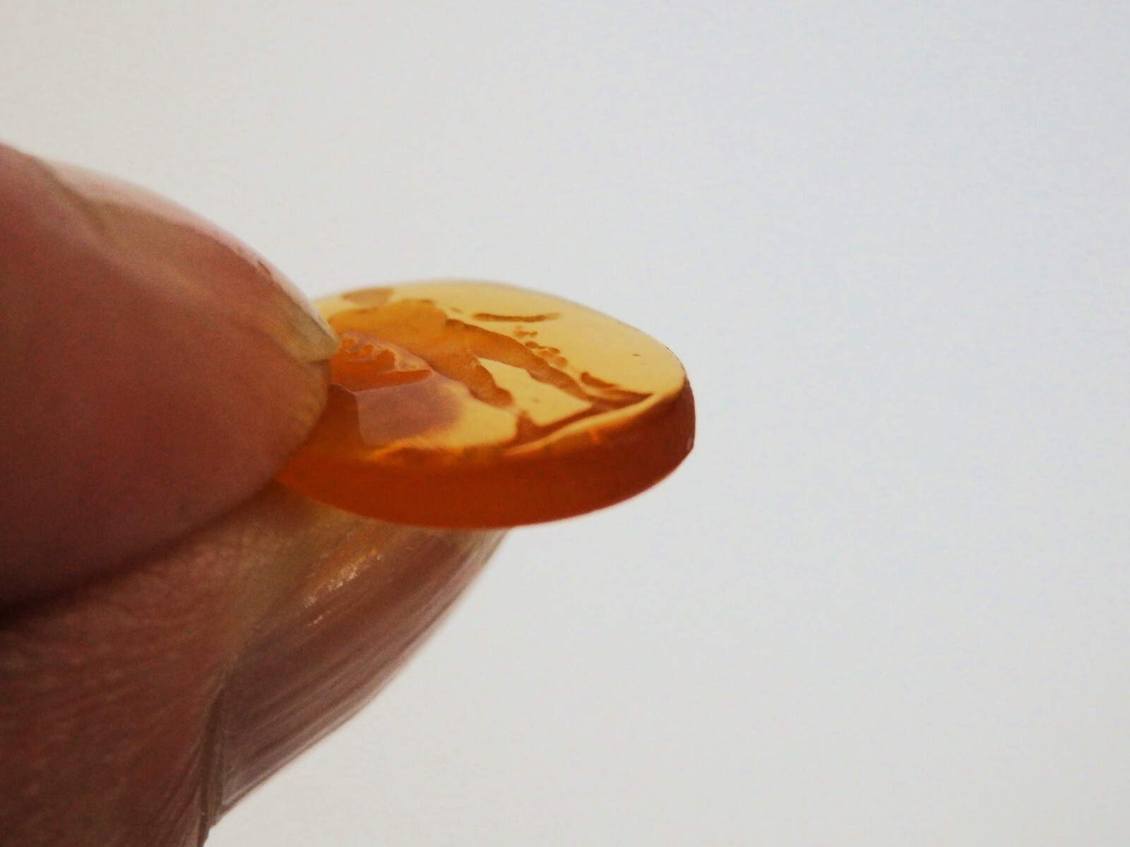 APOLLO honey amber Venetian glass Intaglio*oval*12mmx17mm*loose unset ...
