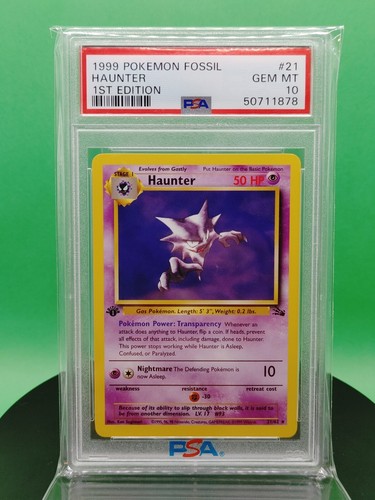 PSA 10 Haunter 21/62 1st Edition Fossil Non Holo 1999 English Pokemon ...