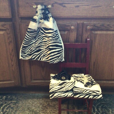 Zebra Print Kitchen Hang Hand Towel Crochet Handmade | eBay
