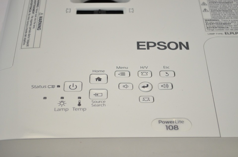 Epson PowerLite 108 1024x768 3700 Lumens HDMI VGA Projector Under 1.1K ...