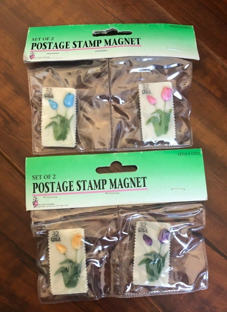 Postage Stamp Magnets Tulips Set of 4 | eBay