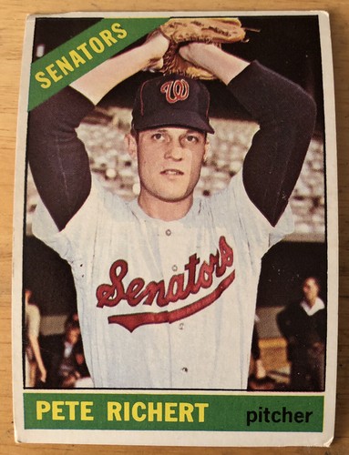 1966 Topps Pete Richert Baseball Card #95 Senators Pitcher Low-Grade | eBay