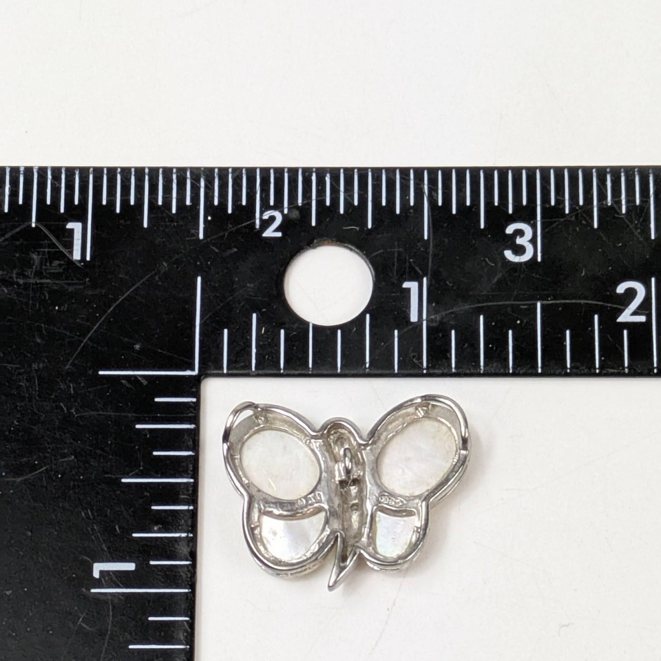 HAN Sterling Silver Butterfly Pendant Mother‑of‑Pearl Wings Signed 925 ...