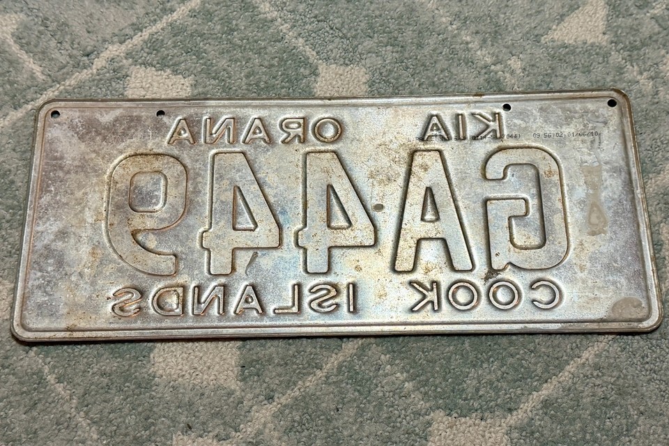 Cook Islands Gov't License Plate GA449 Police Fire Foreign Pacific ...