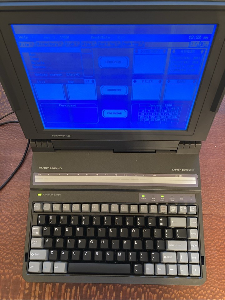 RARE Vintage TANDY 2800 HD Laptop Computer, Powers On, With Manuals ...