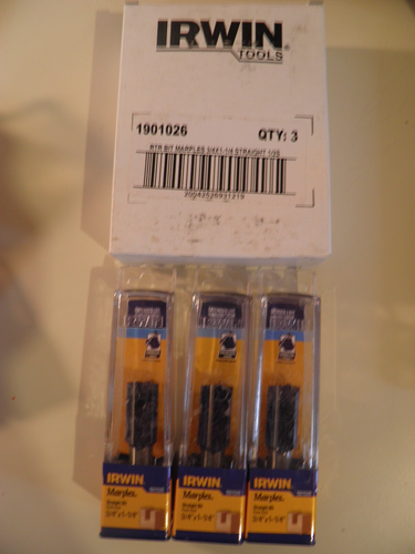 3 New Irwin Marples Router Bits 1/2'' Shank Straight Bit 3/4 x 1 1/4 No ...