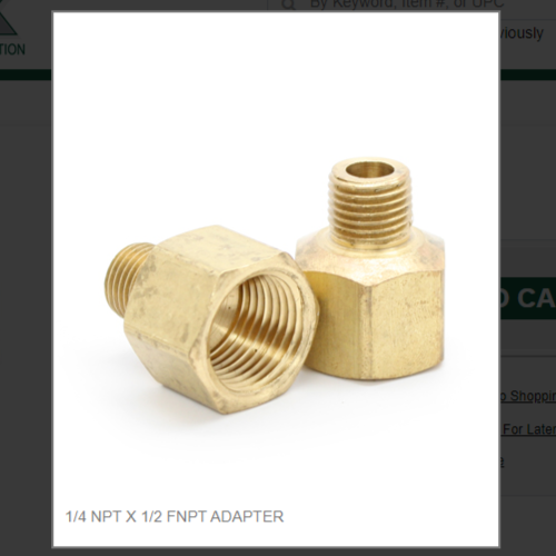 1/4 NPT X 1/2 FNPT ADAPTER # 28199 | eBay