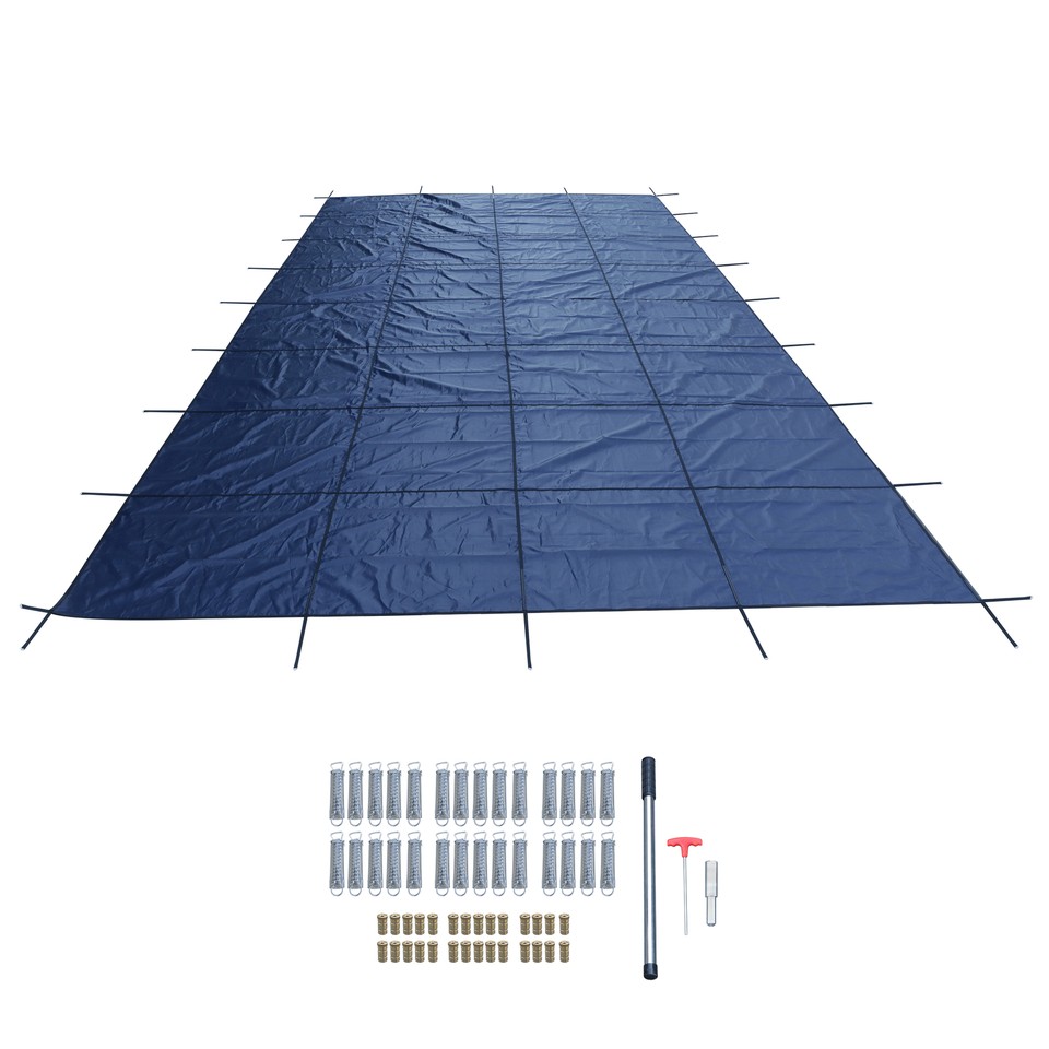 For 20x40 ft Rectangle Inground Blue Mesh Winter Safety Cover Pool ...