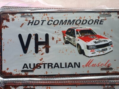 VH HDT COMMODORE HOLDEN Brock Number Plate Style 3D Tin Metal Sign NEW ...