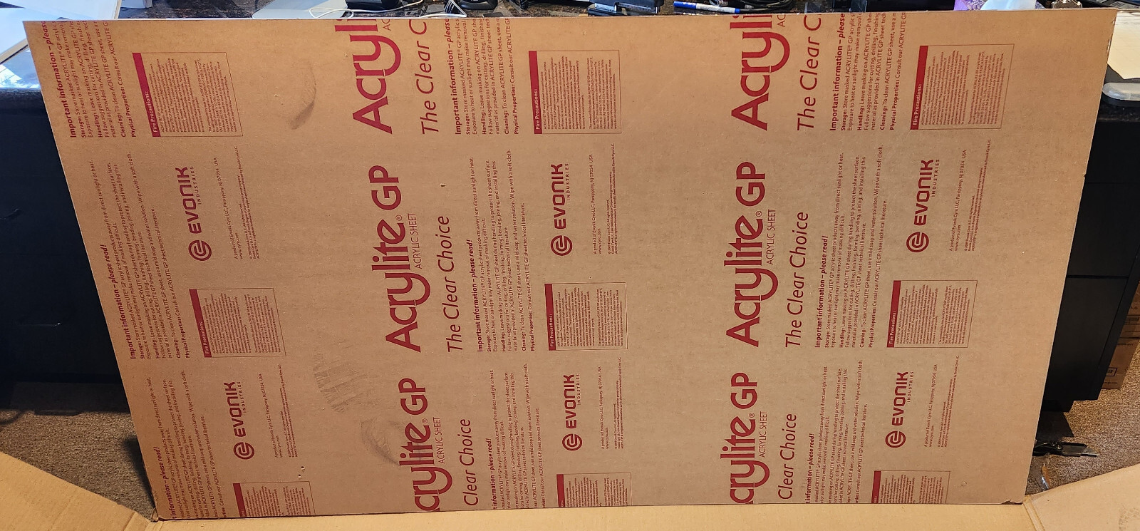 Acrylite GP 64"x36" 3/8" thick Acrylic Sheet LOCAL PICKUP ONLY | eBay