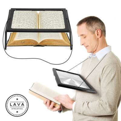 Large Full-Page Reading Magnifier with LED Lighted 3X Hands-Free ...