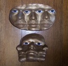 2 CERAMIC MASK TRAYS, DISHES Original Art | eBay