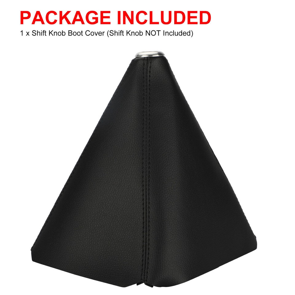 Car Shift Knob Shifter Boot Cover Black DIY PVC Leather MT AT Sport ...