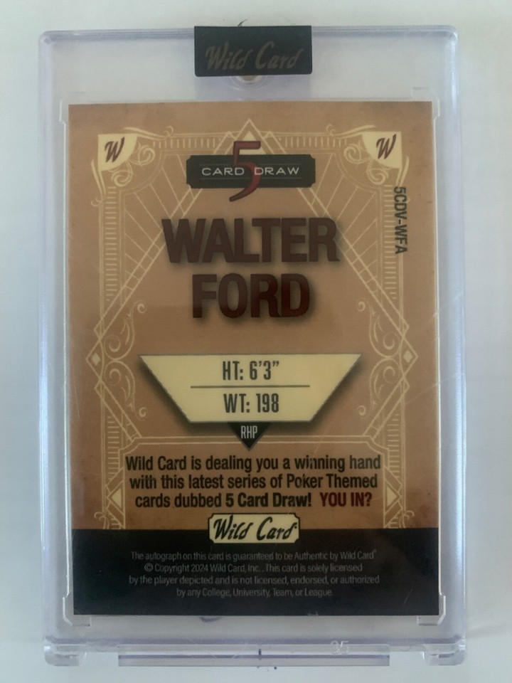 2024 Wild Card auto RC 1/1 Walter Ford Seattle Mariners | eBay