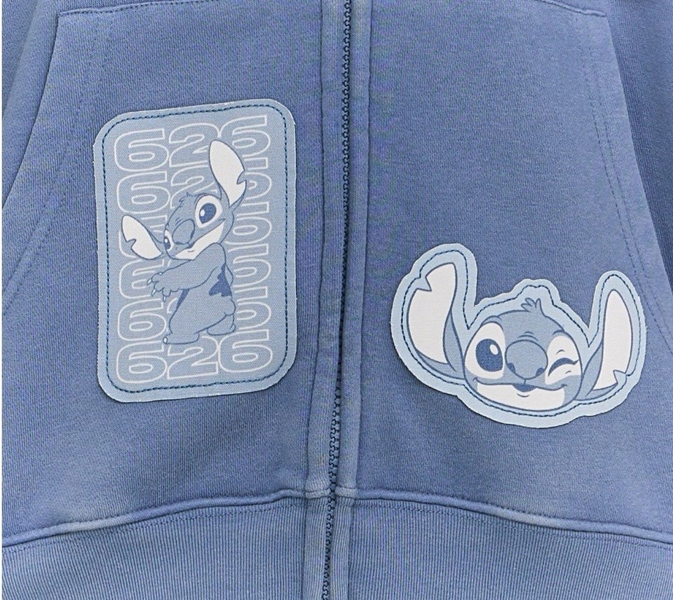 Lilo And Stitch Blue Women’s Zip Up Jacket Hoodie Size Large ...