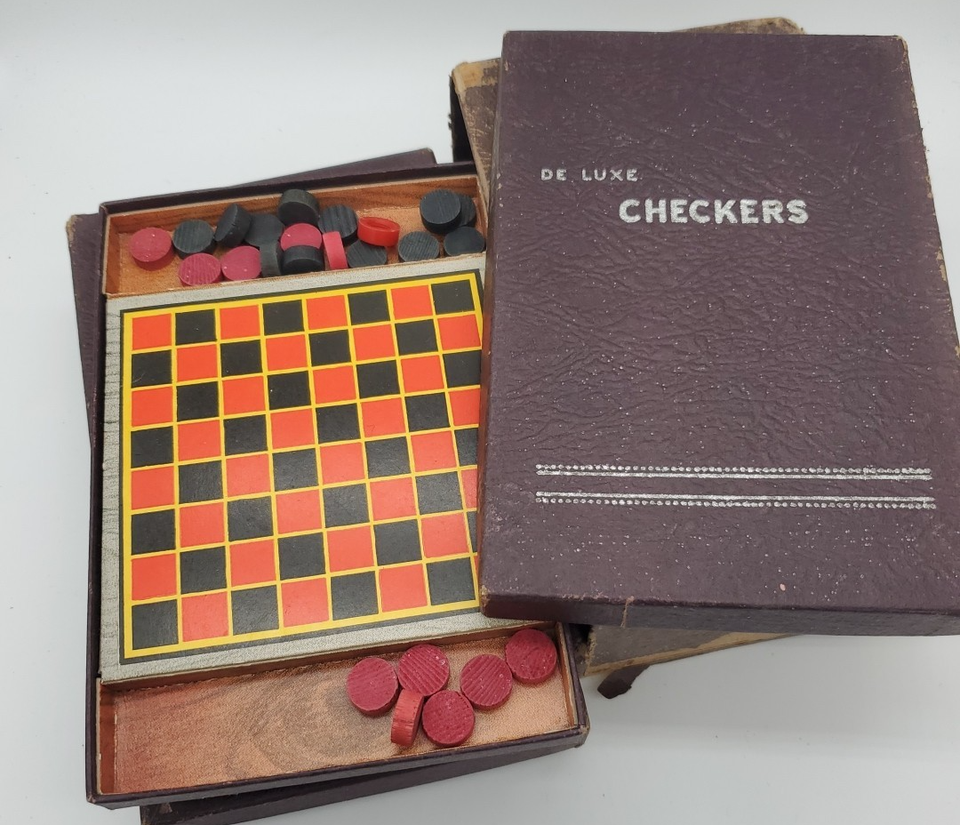 Vintage 1930s De Luxe Games Travel Board Game Set Of 4 with Original ...