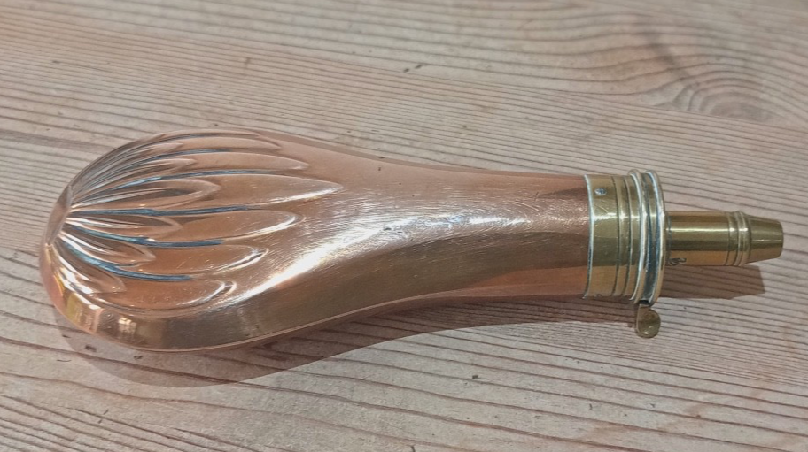 James Dixon and Sons brass & copper powder flask shot flask | eBay UK