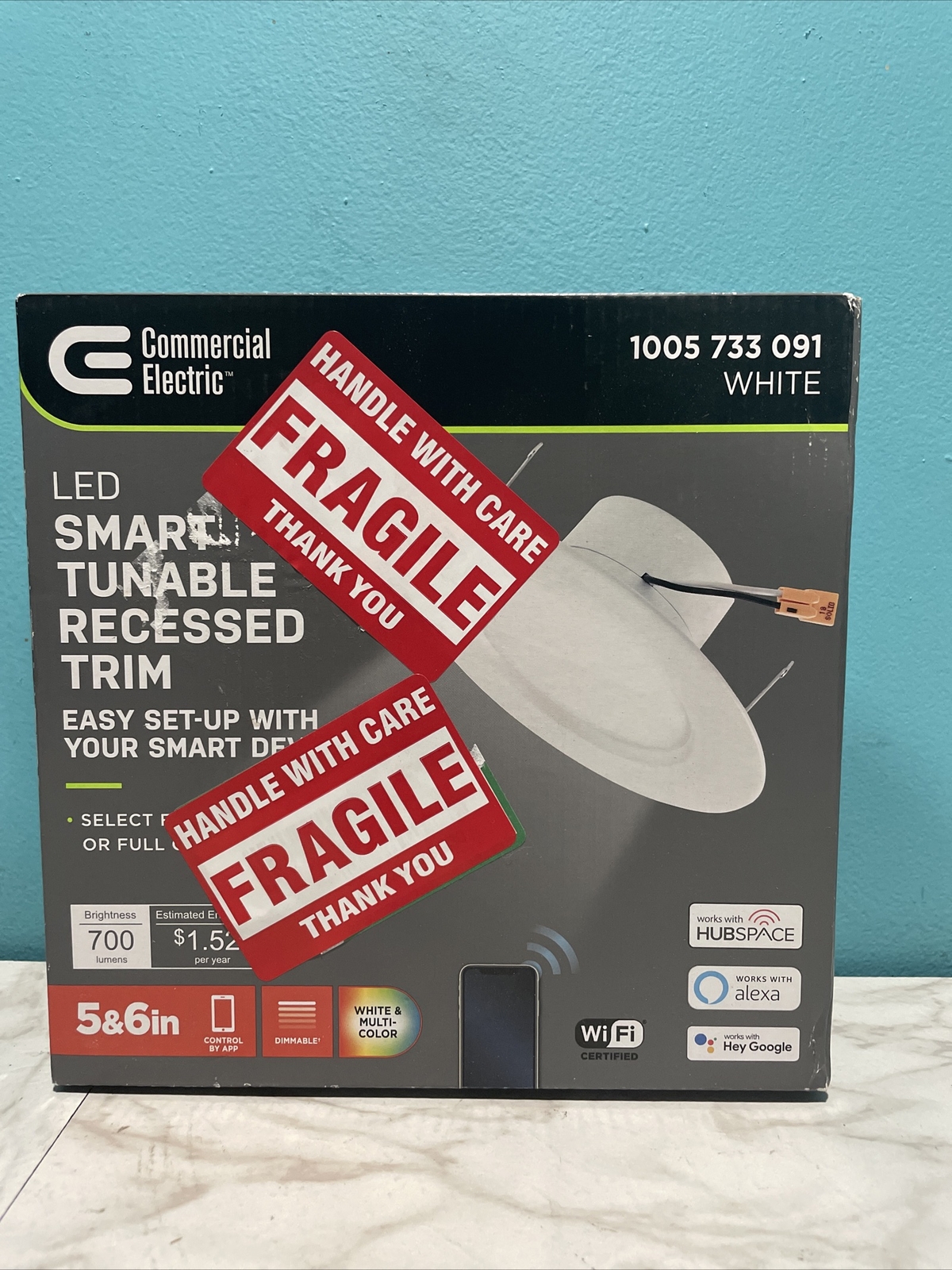 4pk Commercial Electric 5 In./6 In. Smart Color Select CCT LED Recessed ...