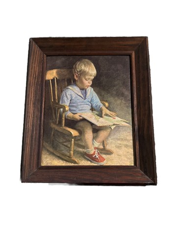 Gary & Gretchen J. Ingwersen VTG Prints Wood Framed Art 10x12 Girl Boy ...