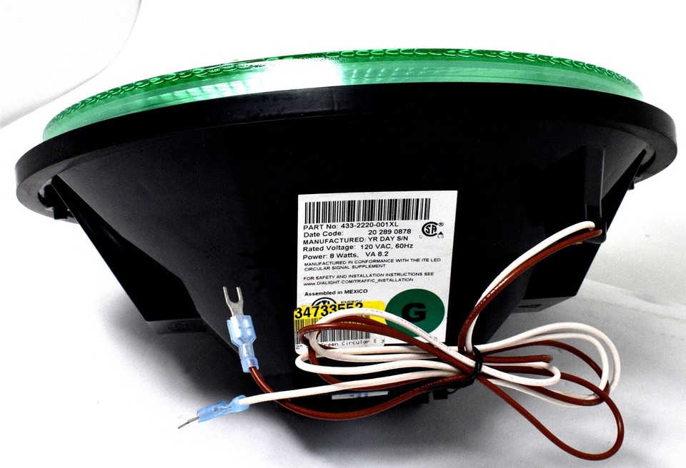 Dialight 433-2220-001XL 12" LED Green Circular Signal Type Light 120 ...