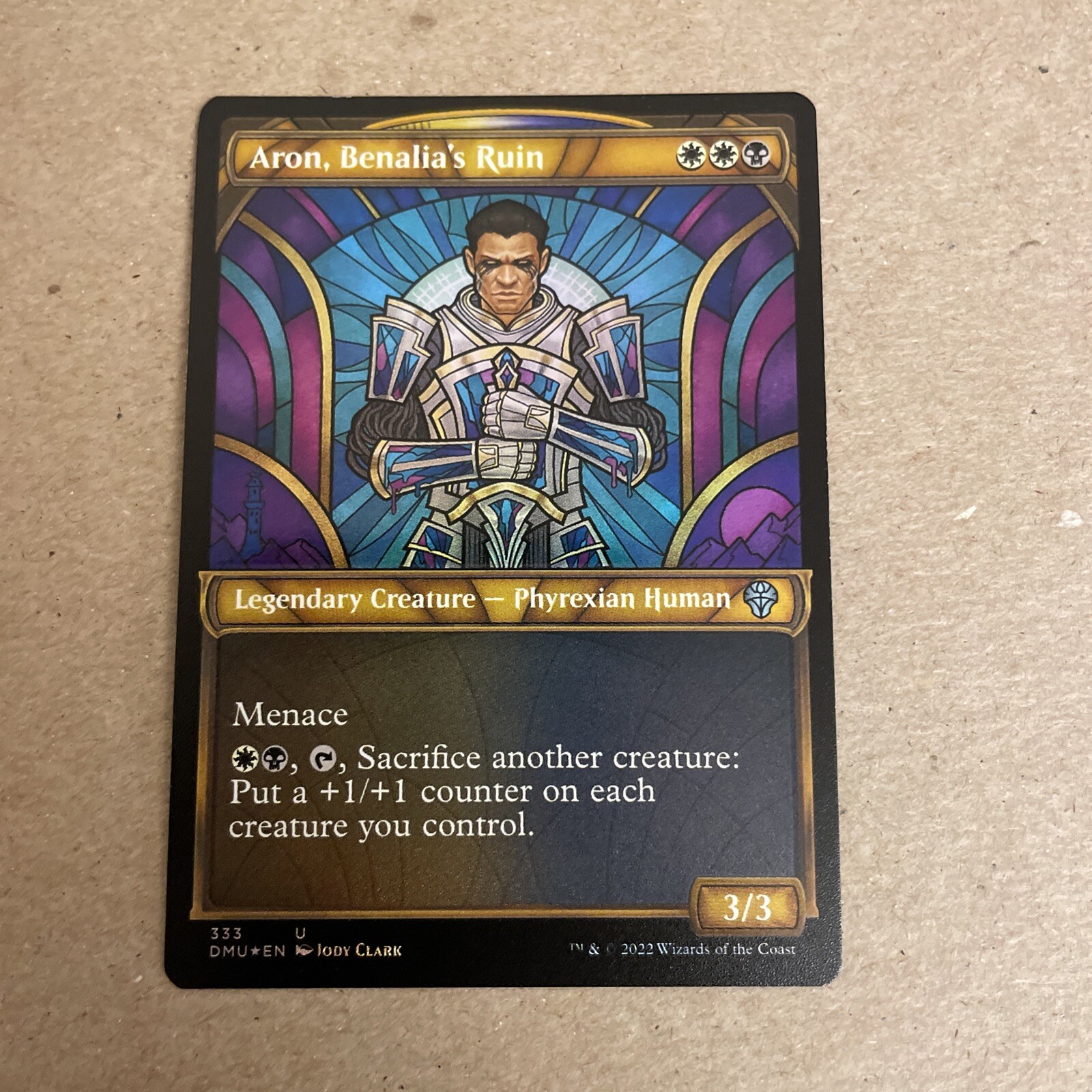 Aron, Benalia's Ruin SHOWCASE TEXTURED FOIL, Dominaria United, MTG NM/M ...