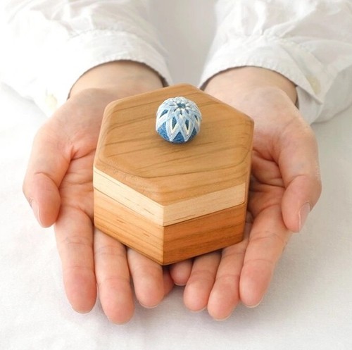 Cohana Temari Sewing Box Accessory Case【Dayflower Blue】Wild cherry Made ...