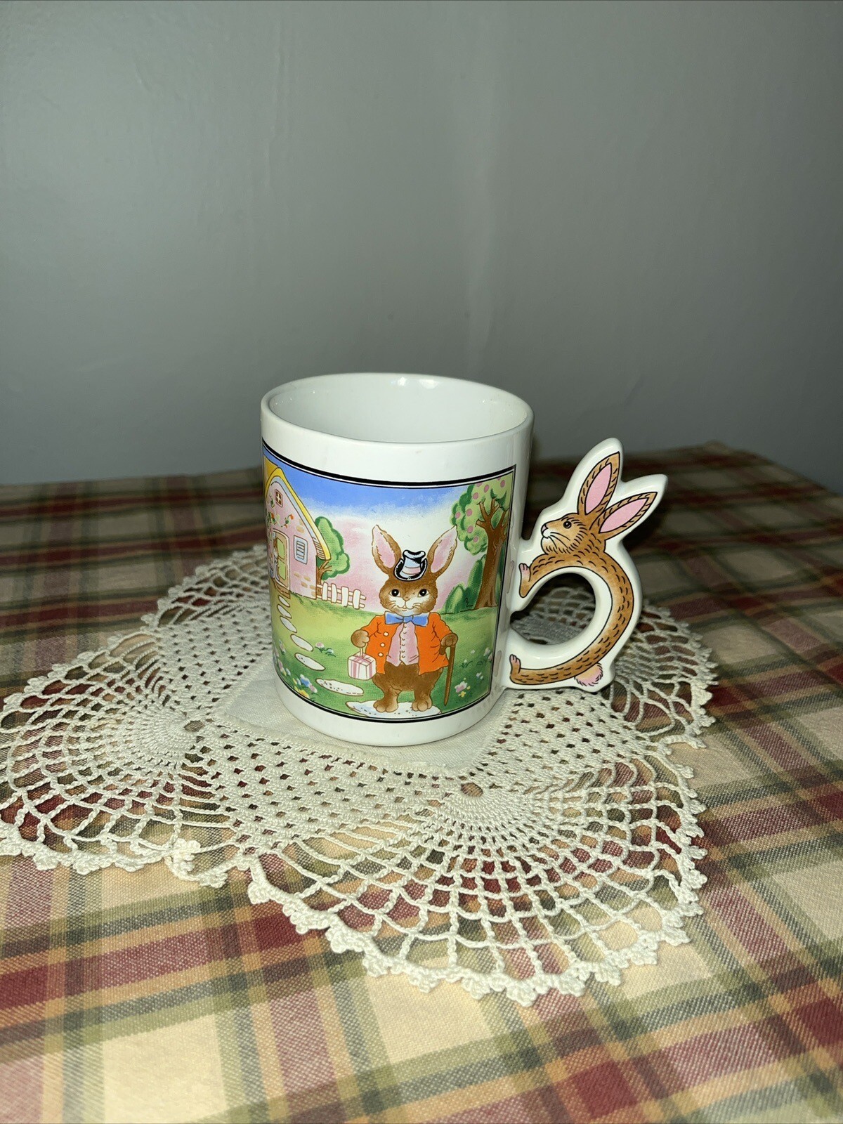 Vintage Rabbit Mug Coffee Cup Rabbit Handle Easter Interpur Taiwan R O ...